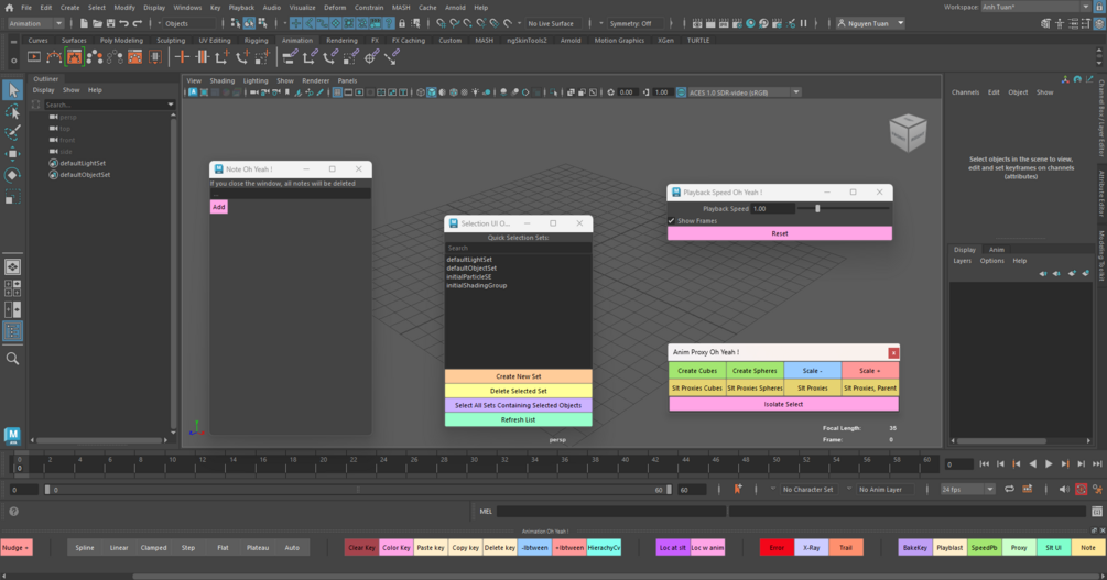 Animation Oh Yeah ! ( Maya tool supports animation )
