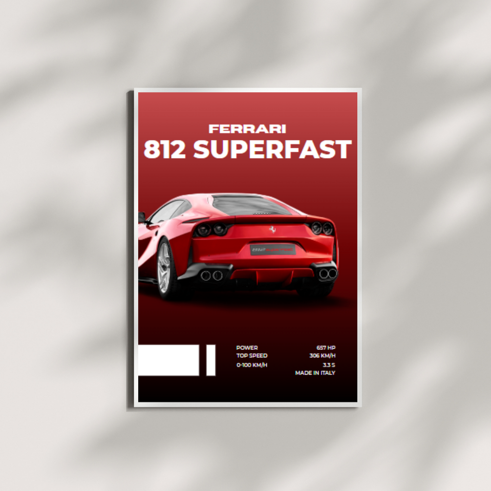 Ferrari 812 Superfast - Digital Poster Download