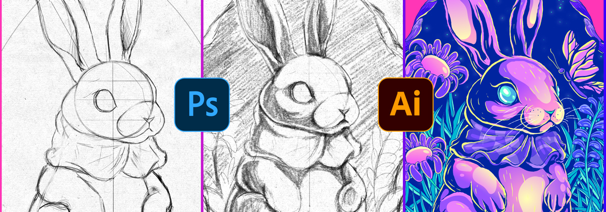 New Video on my Channel - Illustration Process of Creating Easter Bunny ...