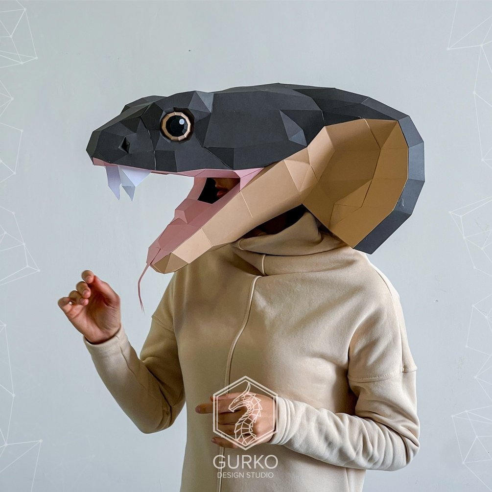 Cobra Mask Papercraft Snake Template, Pdf Pattern, Gurko, Pepakura ...