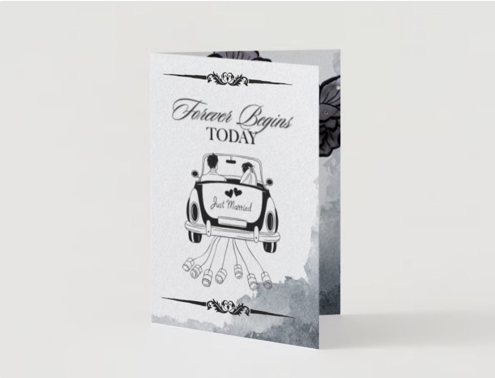 “Forever Begins Today” Printable Wedding Greeting Card