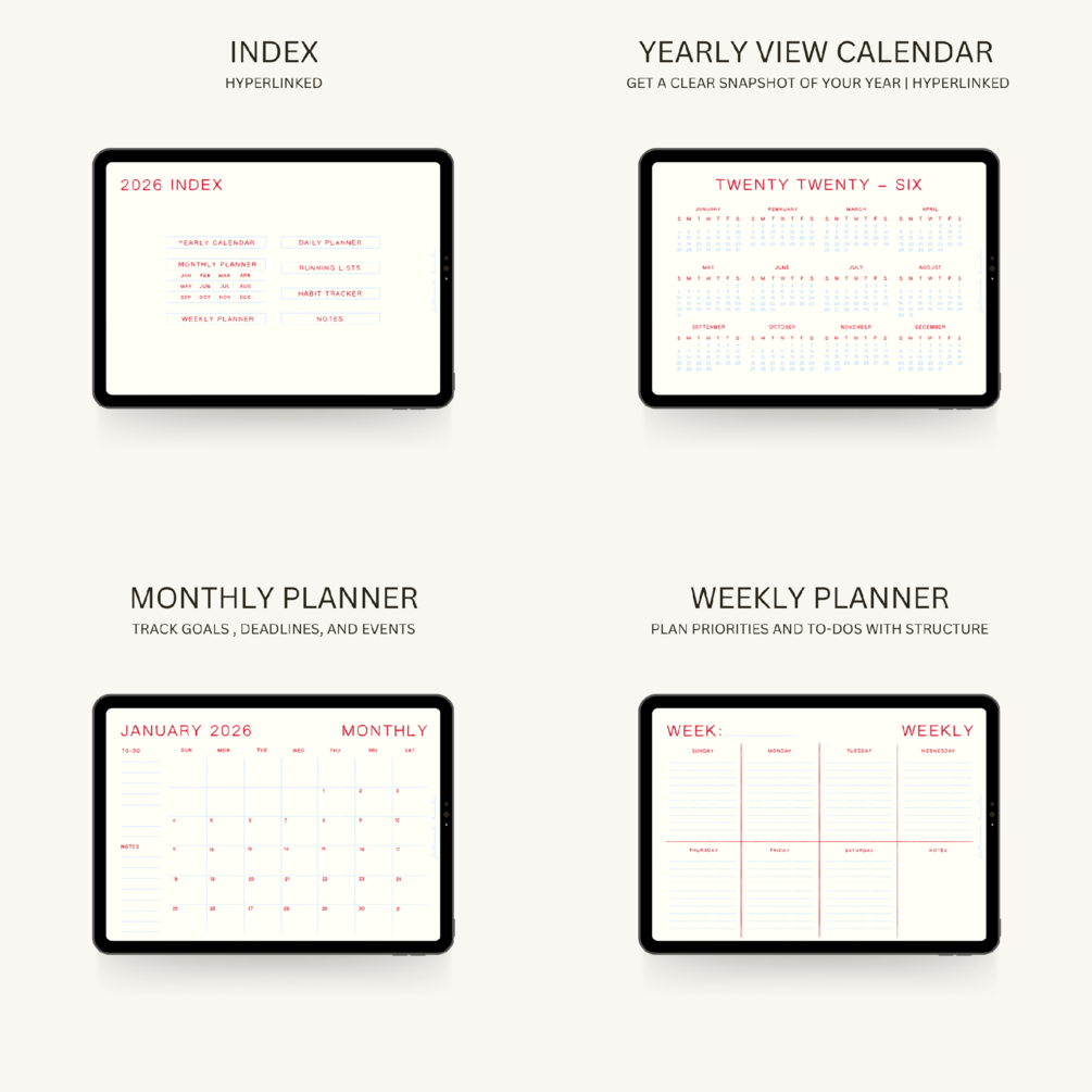 2026 Digital Planner - Retro