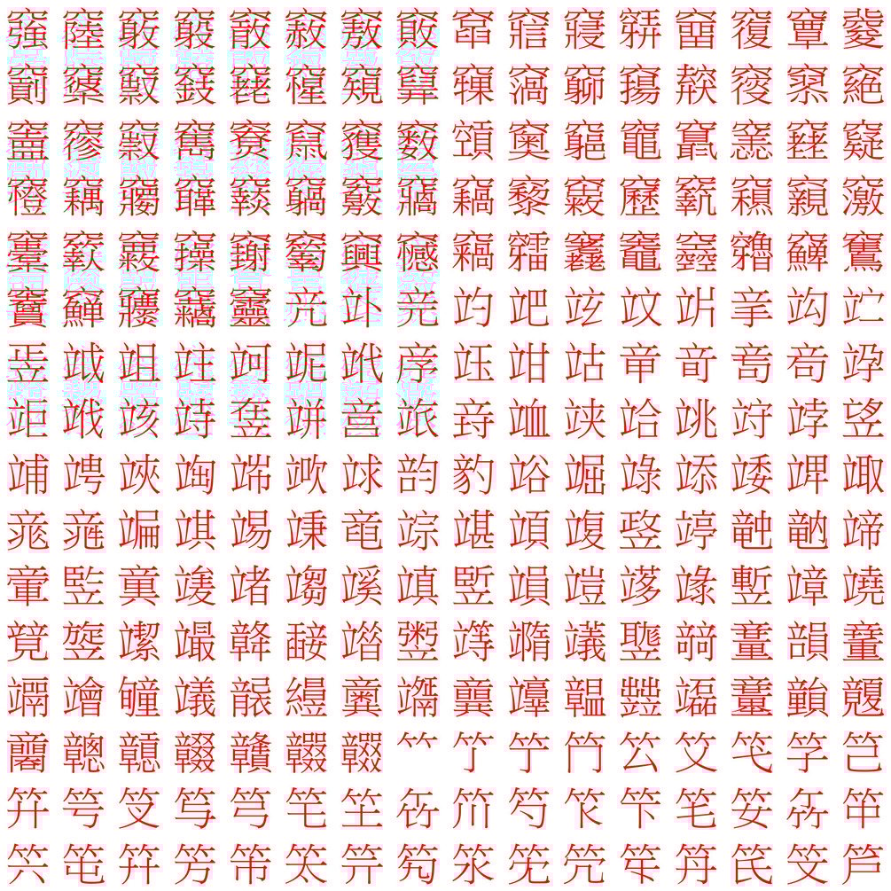 Unicode CJKEB 25a00-25aff, 256 letters, BLEND file for 3d