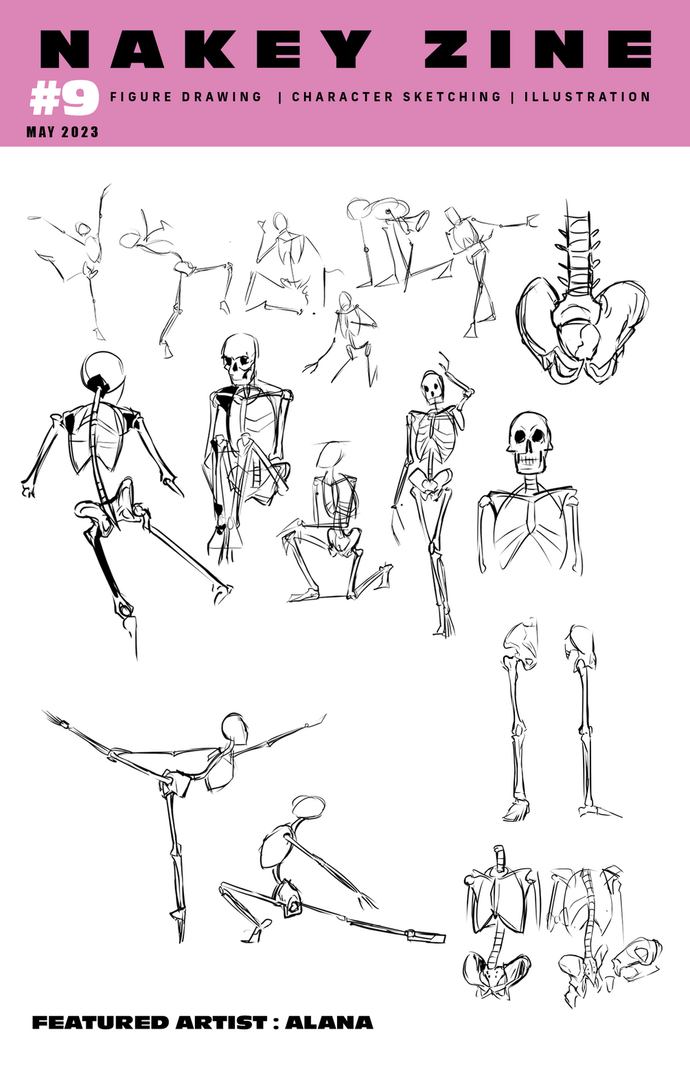 Nakey Zine #9 Figure Drawing , Character Sketching , Illustration