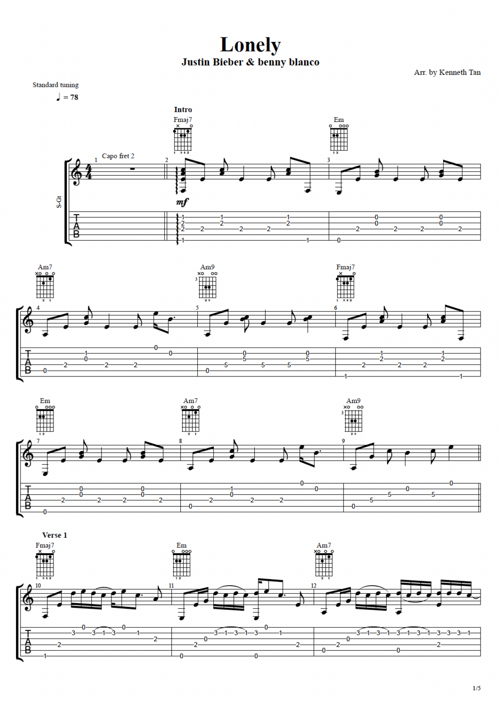 Lonely | Fingerstyle Guitar