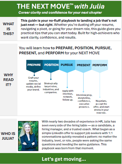 THE NEXT MOVE: Career clarity and confidence for your next chapter
