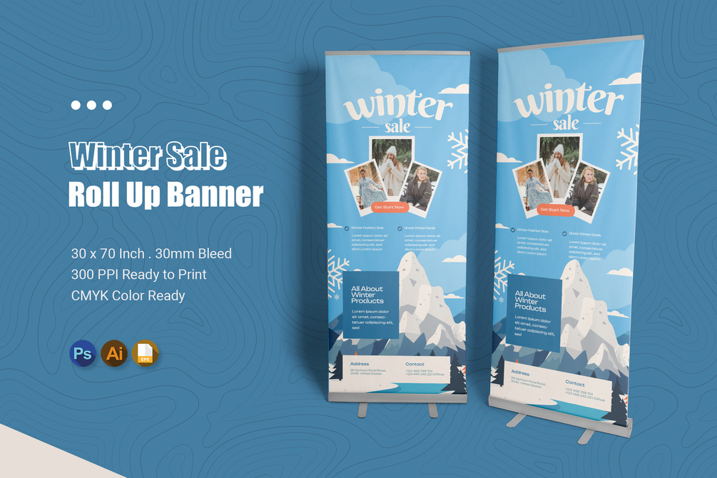Winter Sale Roll Up Banner