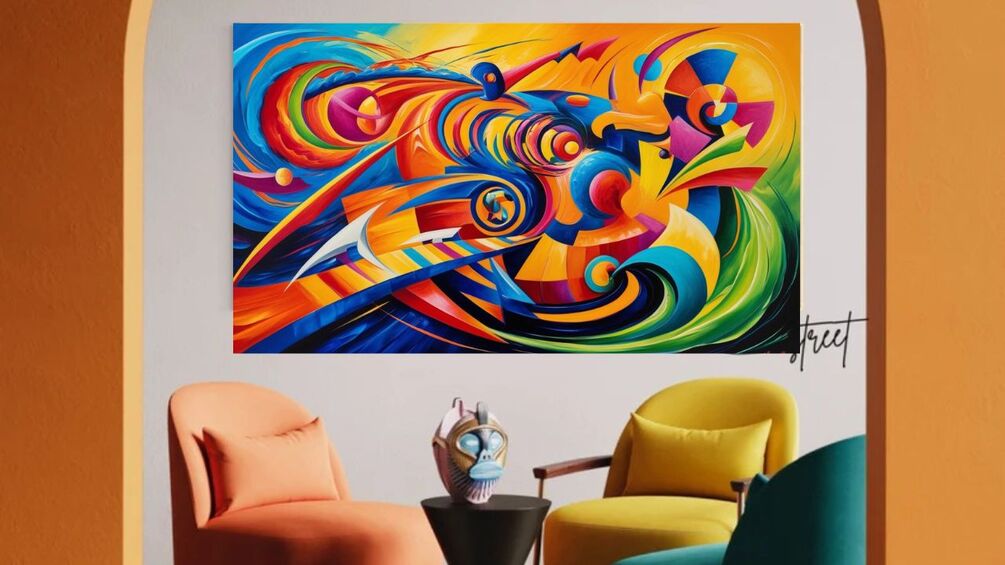 Wall poster: ‘Vibrant whirlwind: An explosion of colour