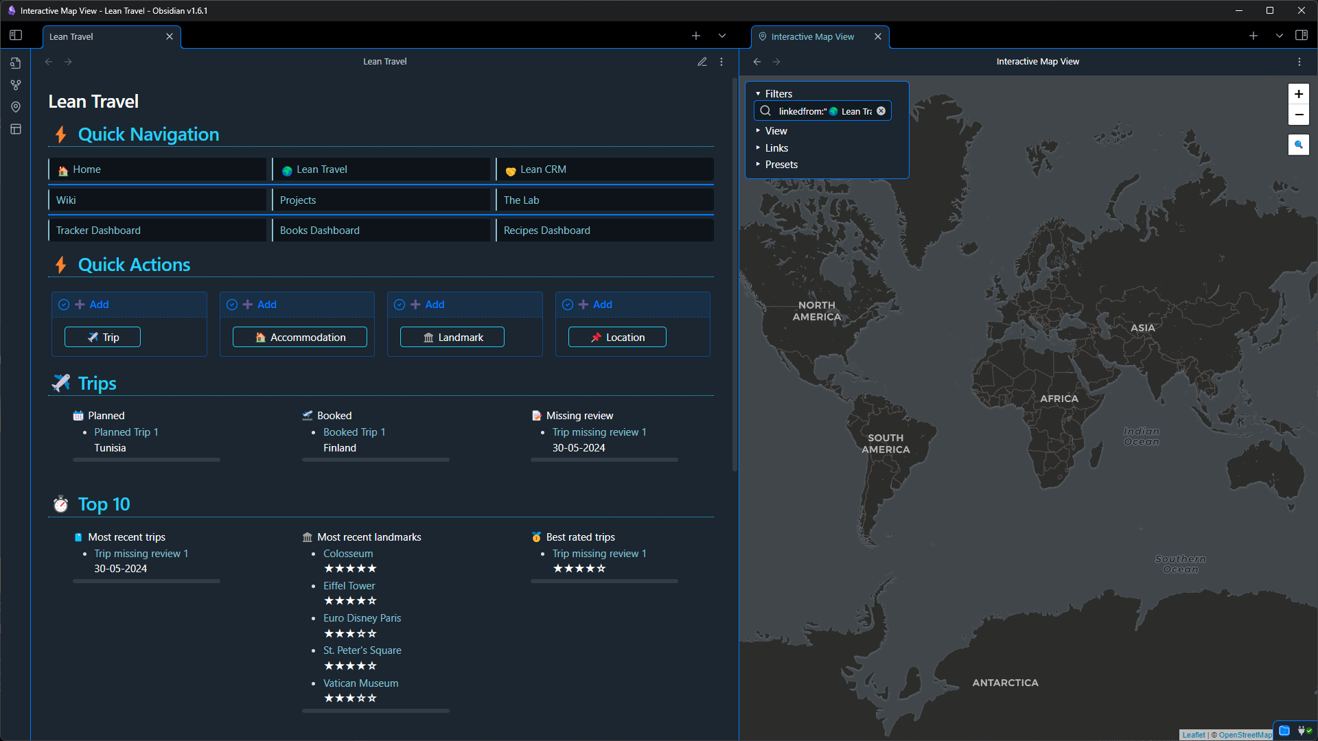 Obsidian Travel Vault
