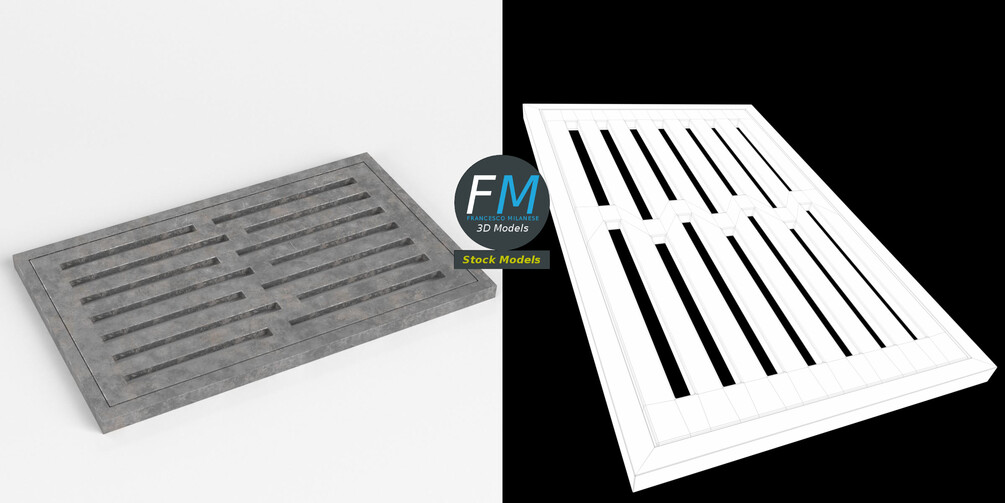 3D MODEL - Sewer grate 3