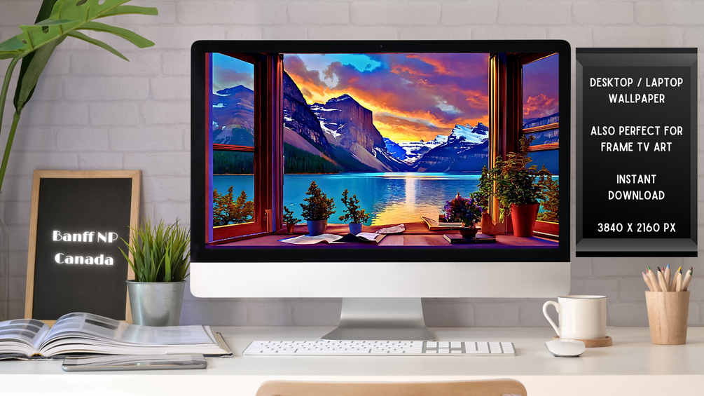 BANFF NATIONAL PARK - Desktop/Laptop Wallpaper / Frame TV Art / Zoom ...