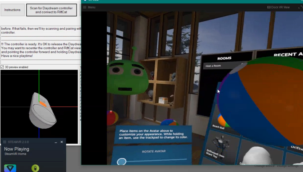Daydream Controller Handler for RiftCat