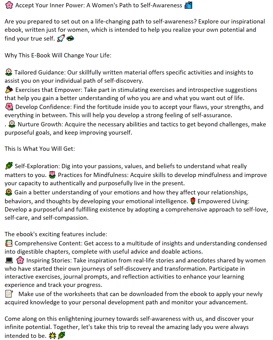 DEVELOPING SELF AWARENESS FOR WOMEN