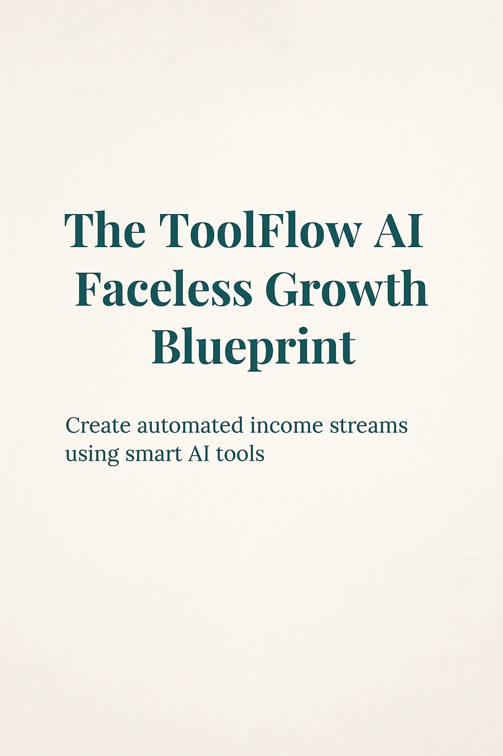 The ToolFlow AI Faceless Growth Blueprint