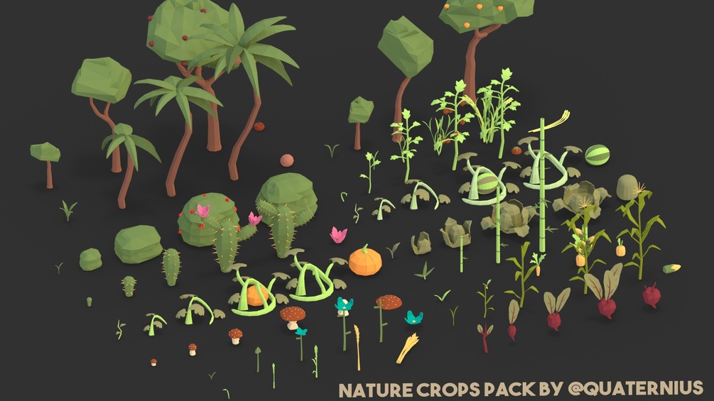 (FREE PRODUCT) Stylized Crops Pack 3D Model