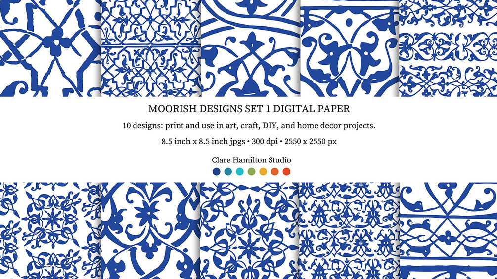 Moorish Designs Paper Set 1 Digital Paper