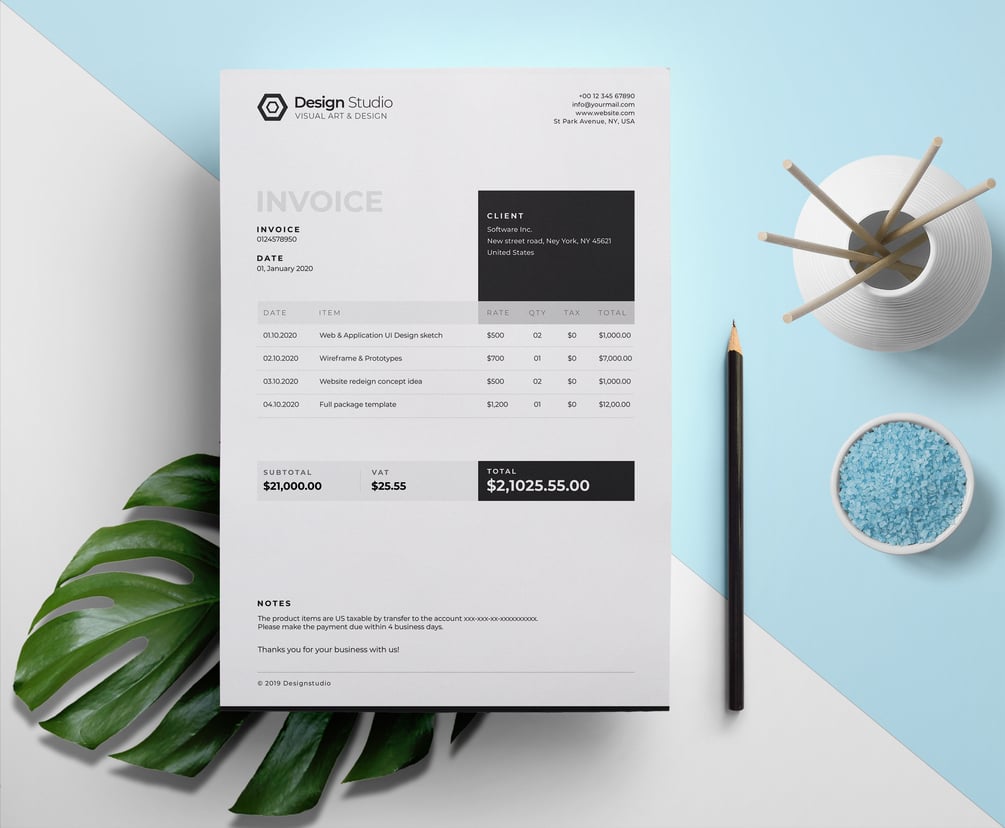 Black & Grey Invoice Template