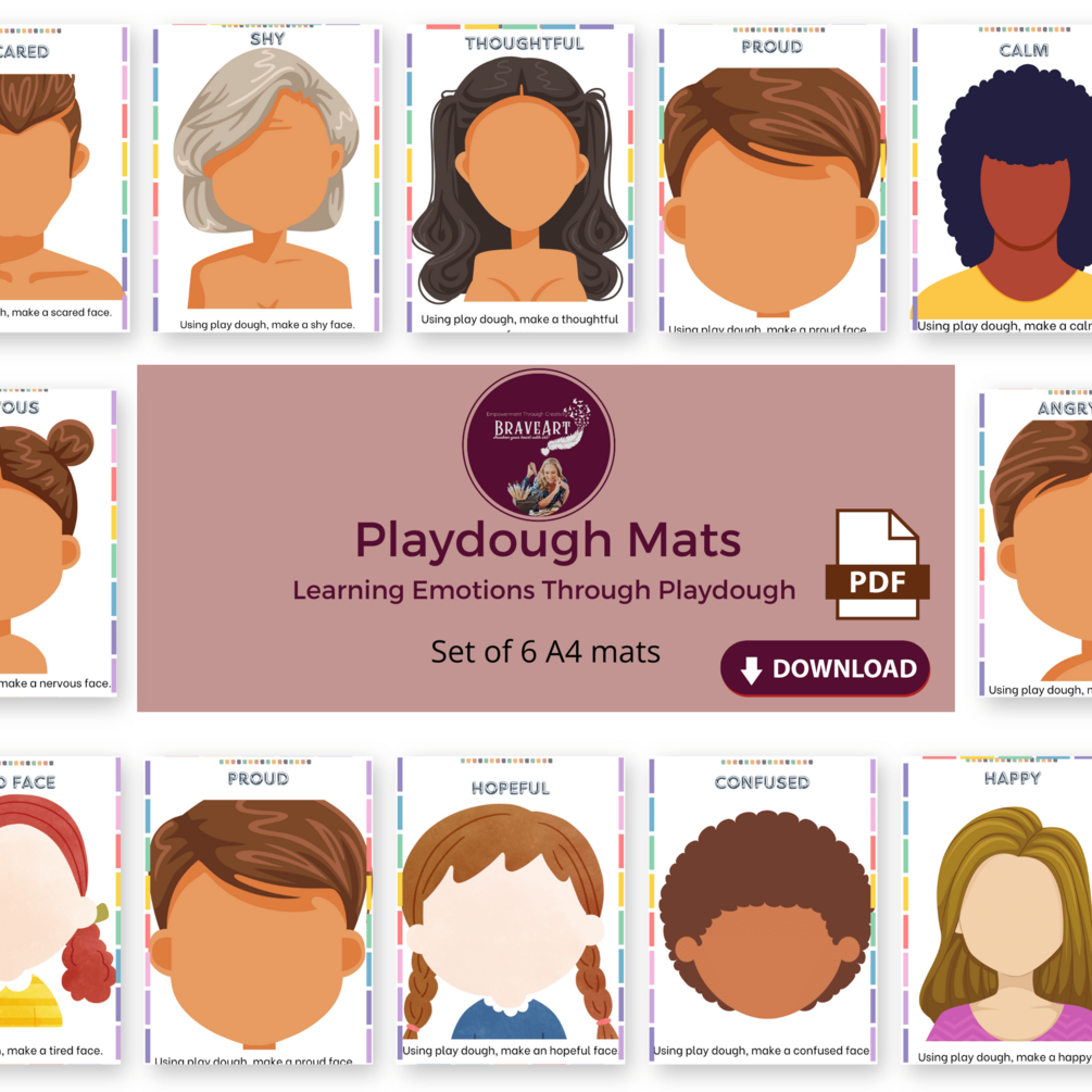 Playdough Mats for learning emotions