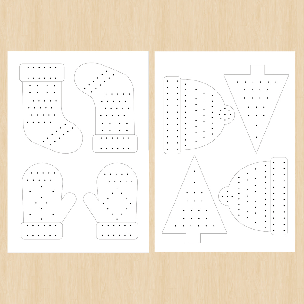 Winter Stitching Garland – Montessori-Inspired Fine Motor Craft (Printable)
