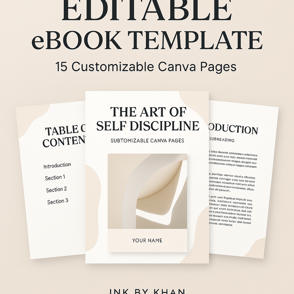 Editable eBook Template-Canva PDF KIt for Creators