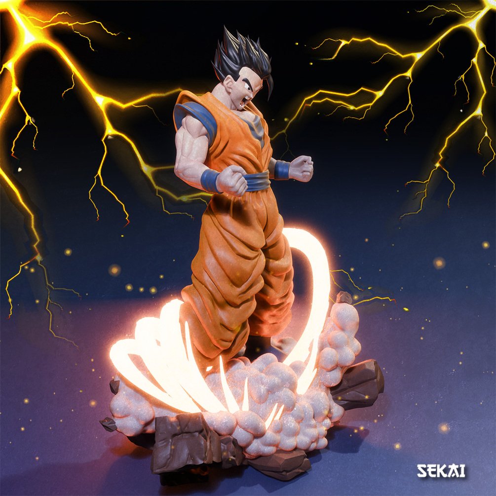 Ultimate Gohan Sculpture and Bust - Sekai 3D Models - Tested and Ready ...