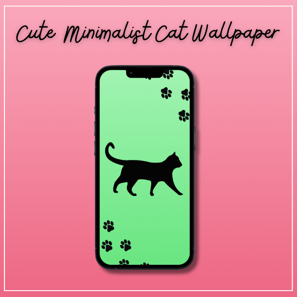 Minimalist Cat Wallpaper– Green gradient