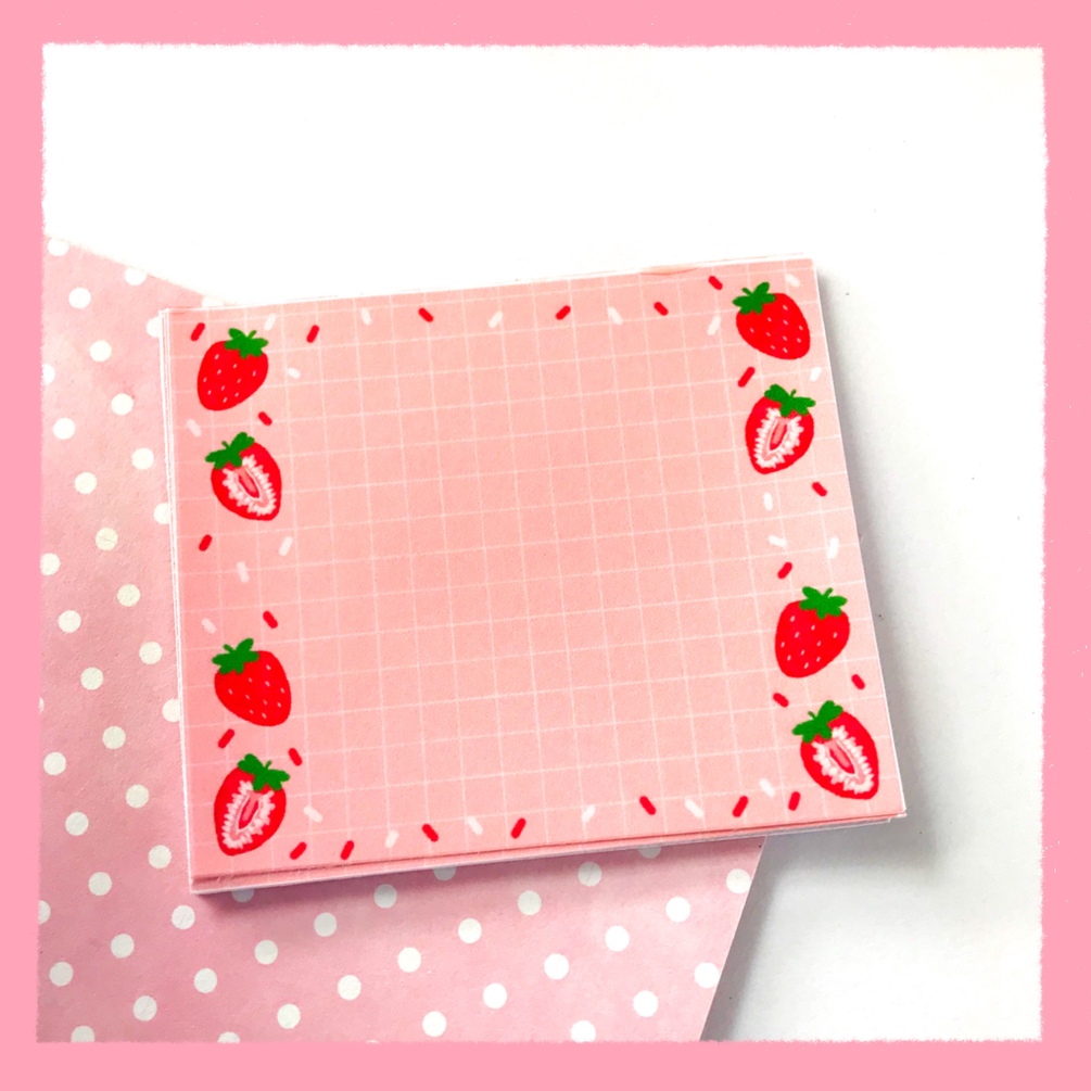 Kawaii strawberry stationery memo pads