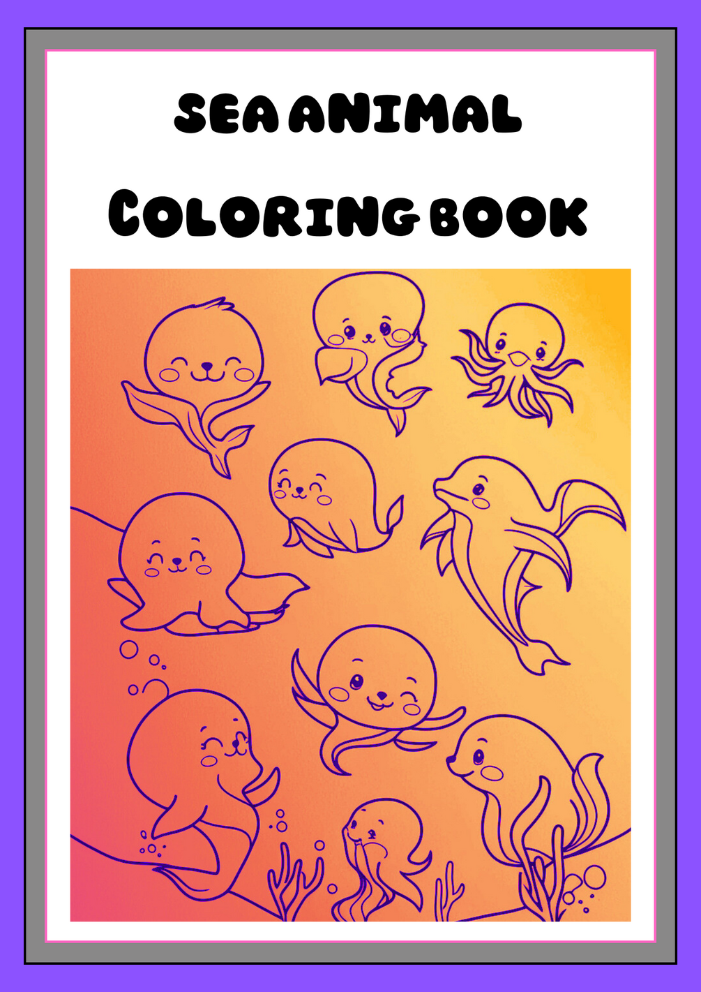 sea animal Coloring book for kids