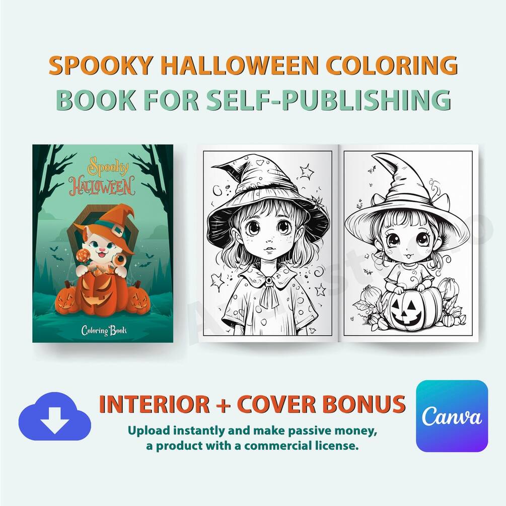 Printable Spooky Halloween Coloring Sheets Book | KDP Interior and ...