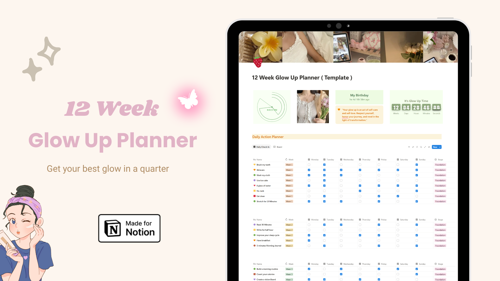 New Freebie Launch - 12 Week Glow Up Planner - Poonam Sharma
