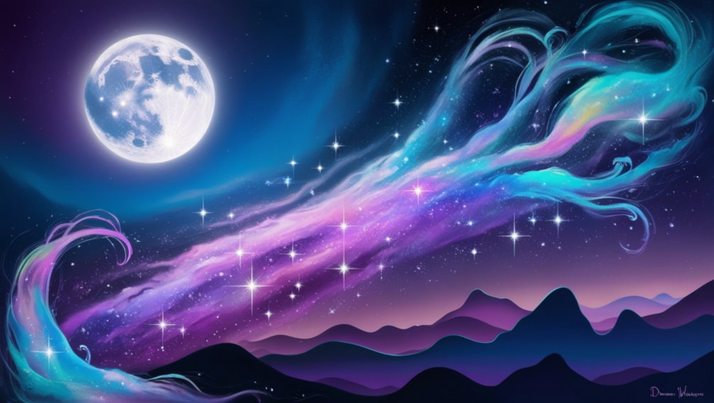 🌌 Dream Sky Wonders: Abstract Night Art with Moonlight & Stars 🌙
