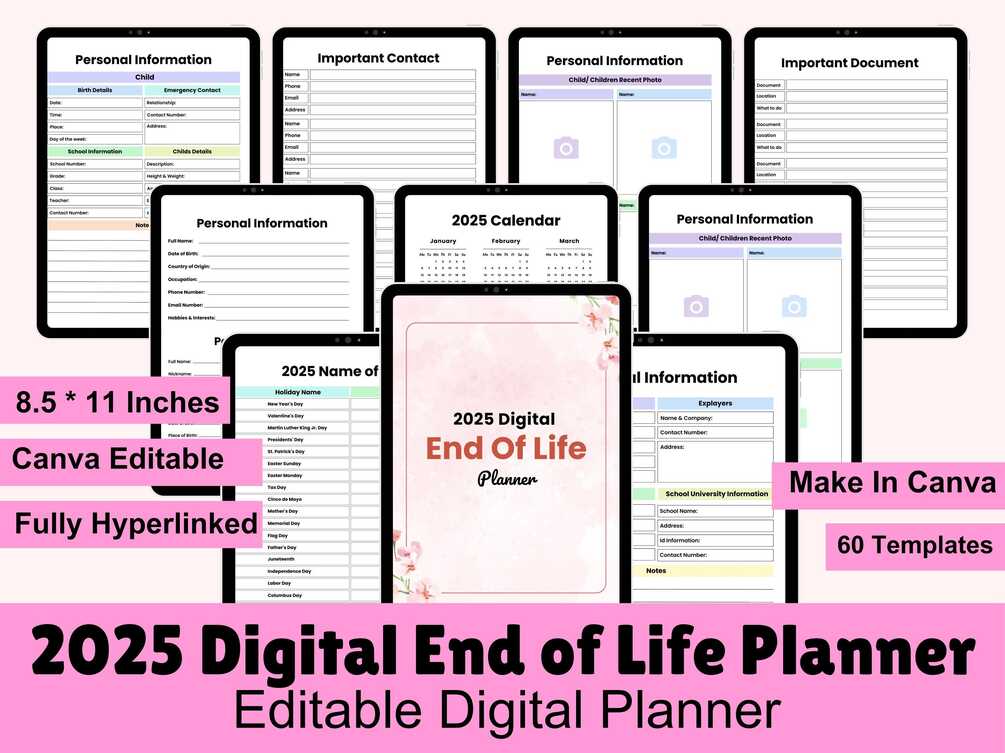 2025 End of Life PRINTABLE Planner, Just In Case of Emergency Binder ...