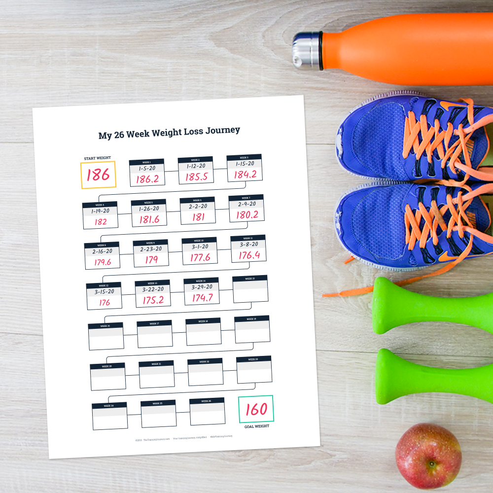 Printable 26 Week Weight Loss Tracker, 6 Month Weight Loss Journal ...