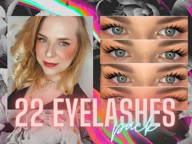 12 + 10 eyelashes pack + makeup template | Spark AR & Instagram Filter