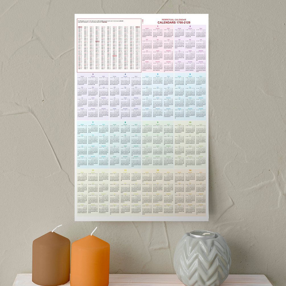 Printable Perpetual Calendar | Tabloid | Sunday-start | Style 2 ...
