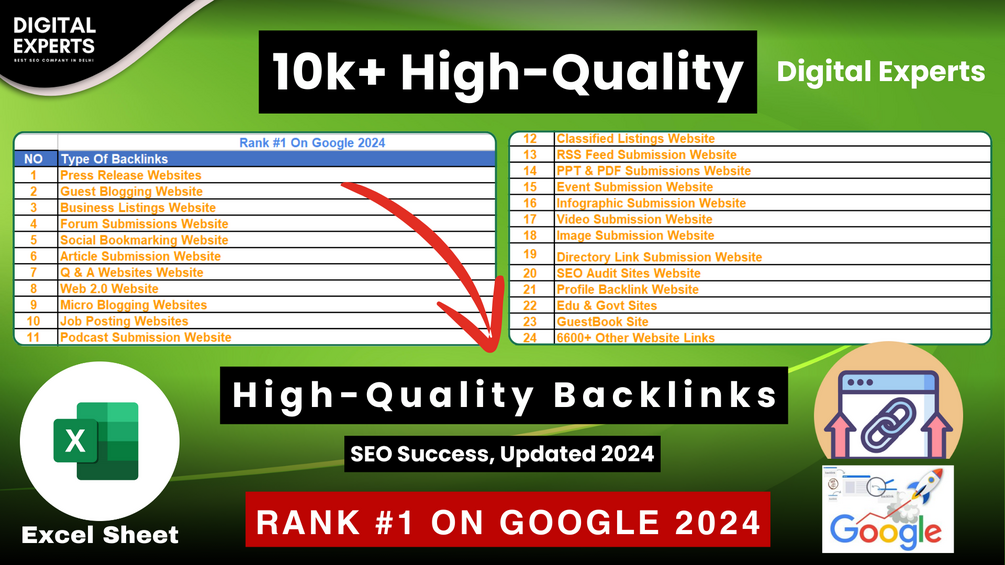 10k+ High-Quality Backlinks, Excel Sheet for Rank #1 On Google 2024 ...