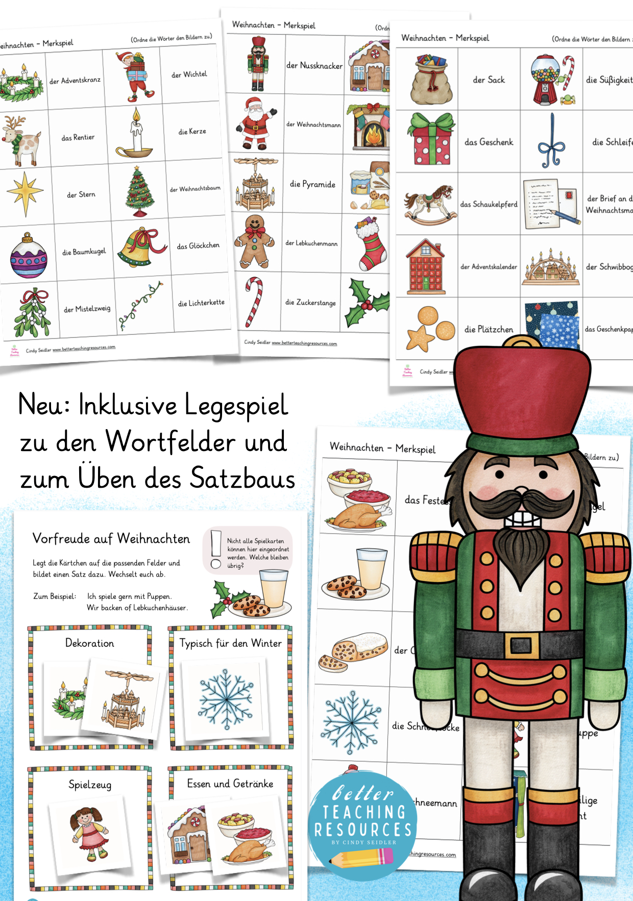 German Christmas vocabulary game Deutsch Weihnachten Spiel