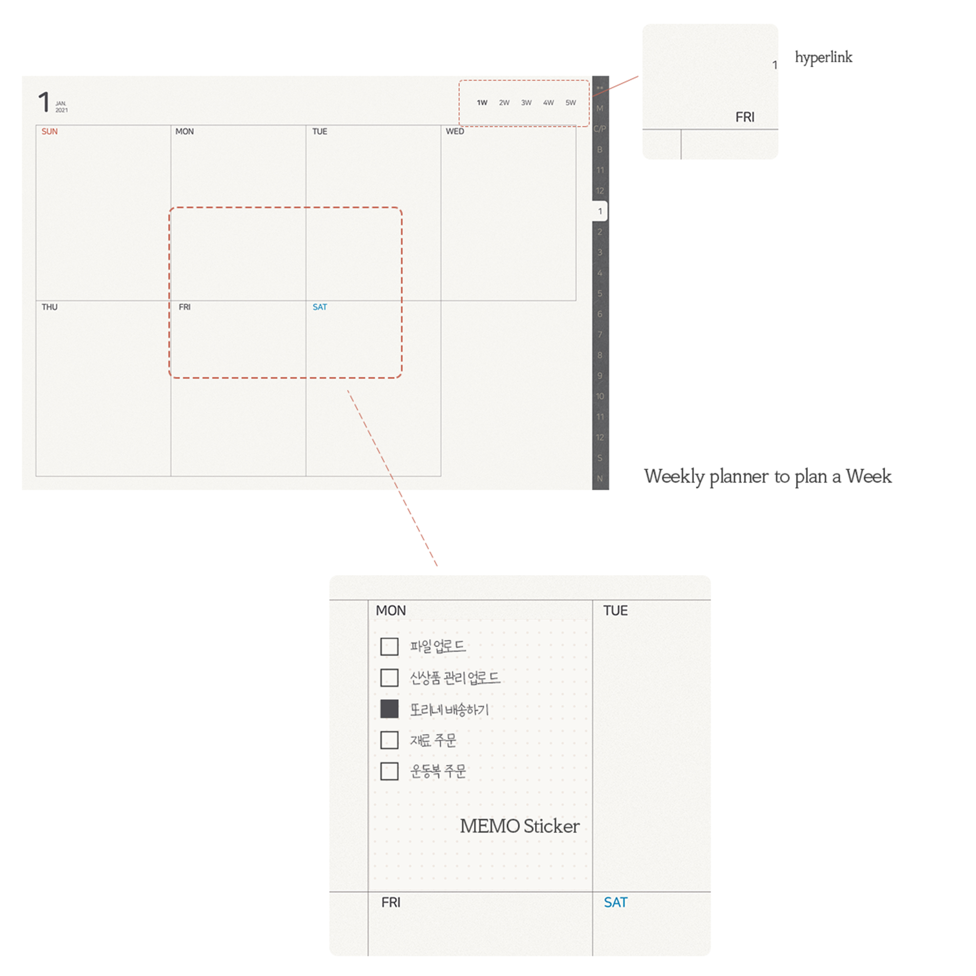 2021LOG For Diary With Hyperlink Digital PDF Note For I Pad And 
