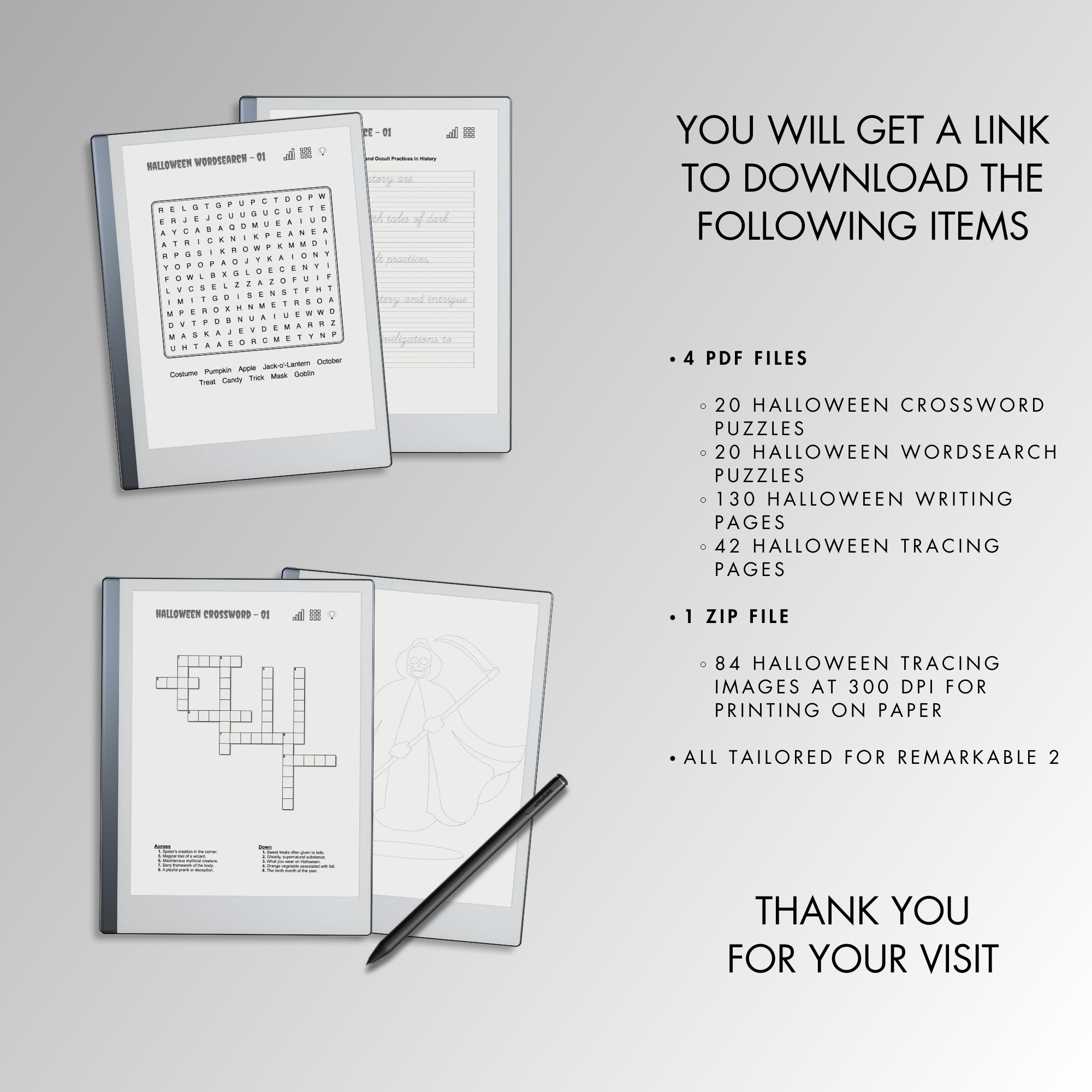 Remarkable 2 Halloween Activity Bundle - Halloween Tracing Pages ...