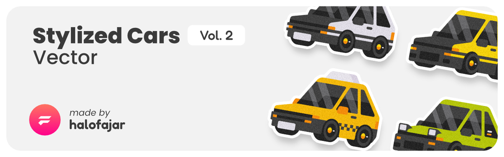 Stylized Car Vector Series 2
