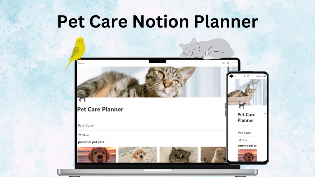 Pet Care Planner notion template