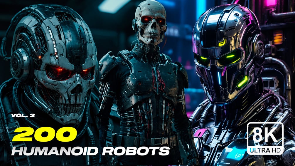 SCI FI Characters Vol. 3 | 200 Robots, Humanoid | Reference pack | 8K
