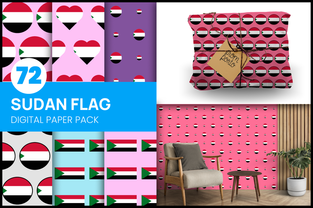 Sudan Flag Seamless Patterns