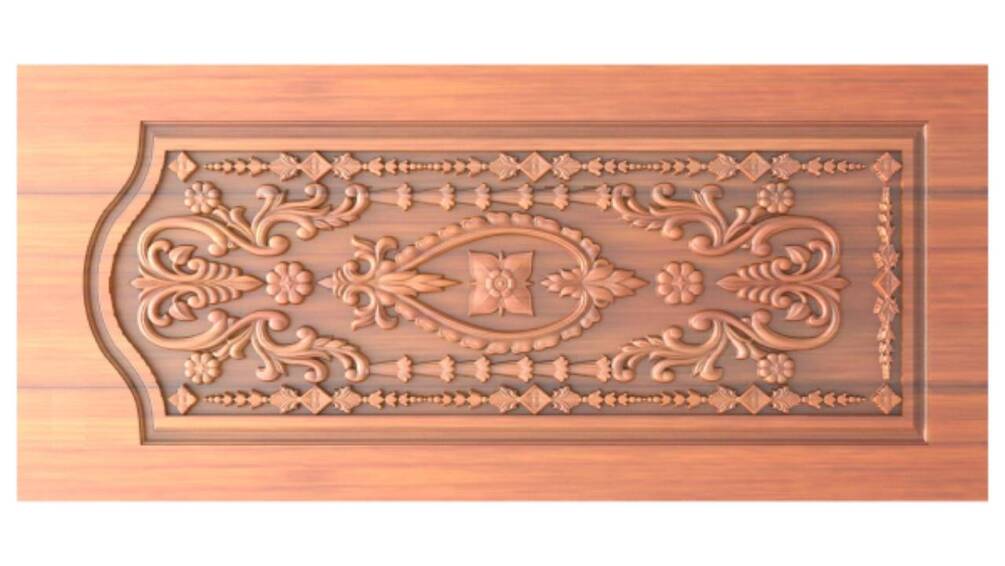 Elegant Floral Wood Panel Design for CNC ArtCAM Carving