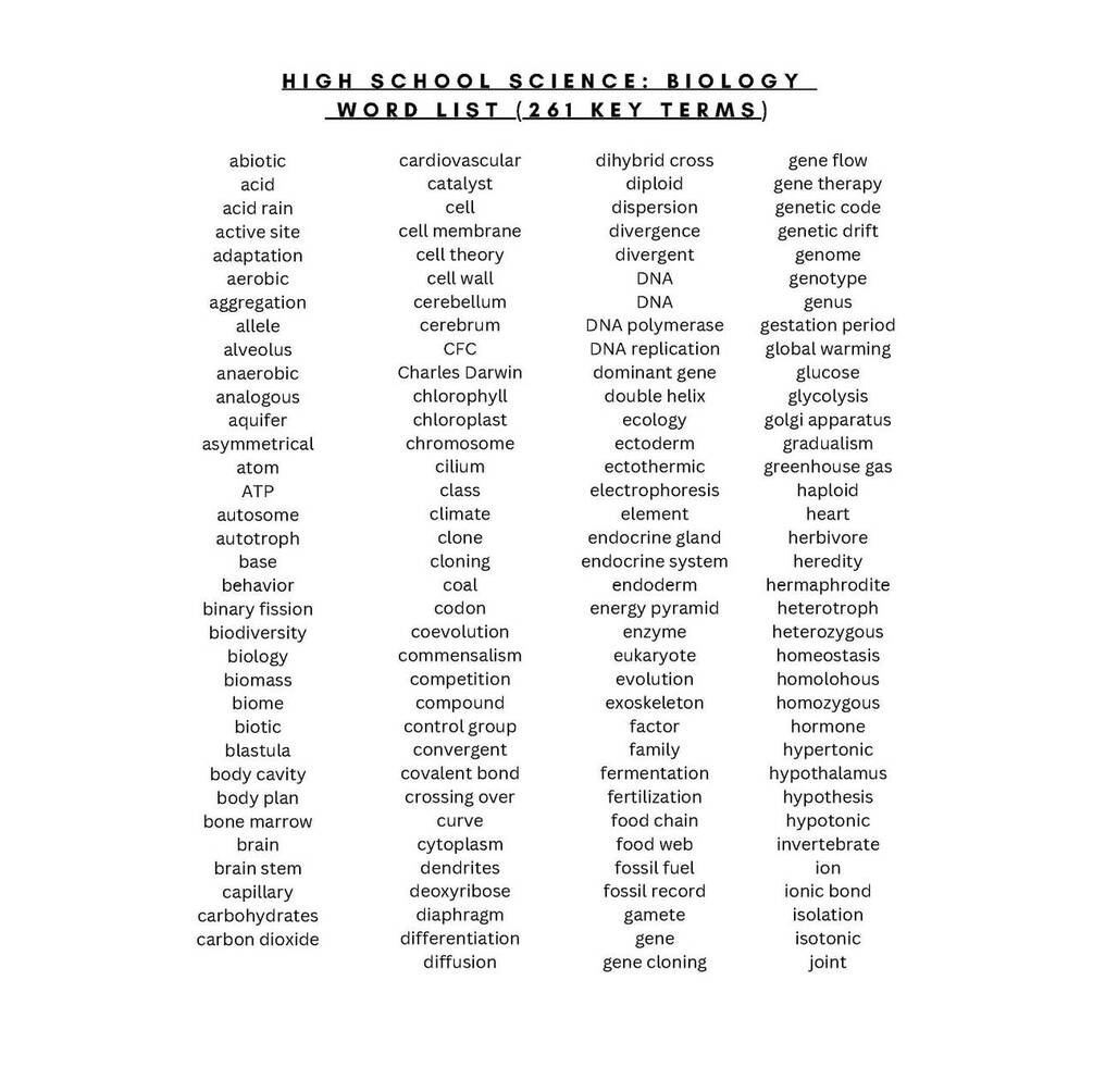 High School Science: Biology Word Search Puzzles , Grades 6 to 8 37 ...