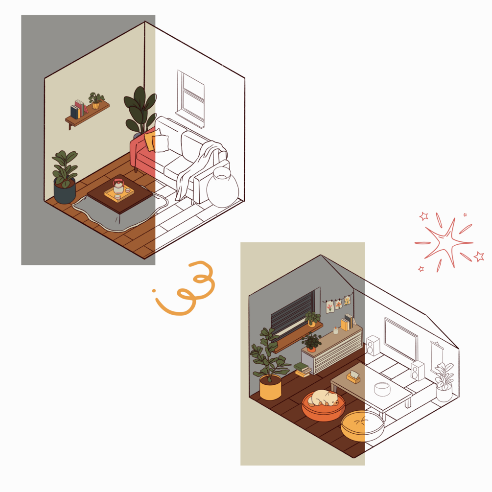 Isometric room coloring pages