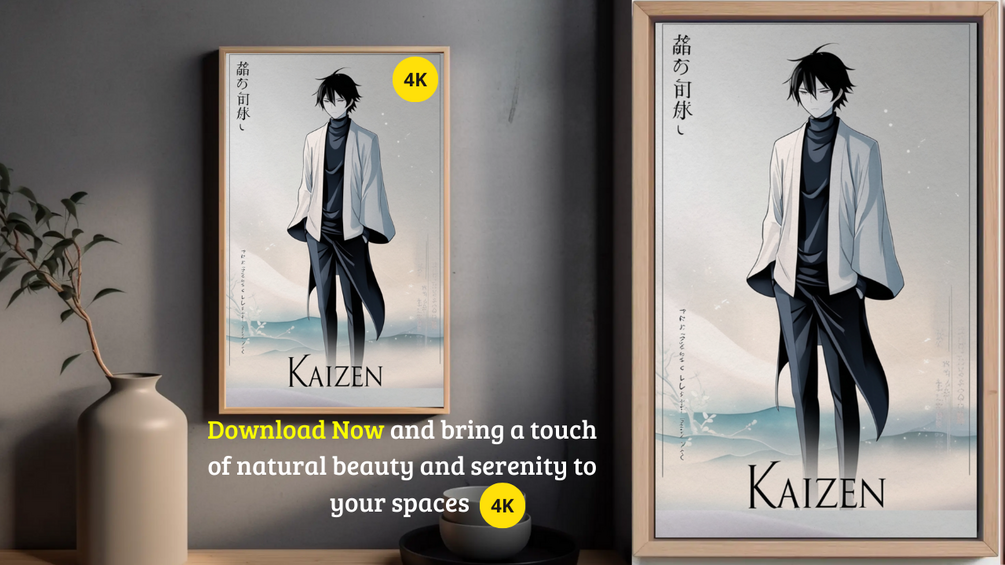 Kaizen Wall Art for print – Minimalist Japanese Philosophy Poster for ...