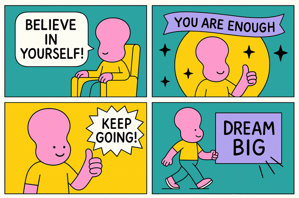 Motivational 4-Panel Comic: Believe in Yourself