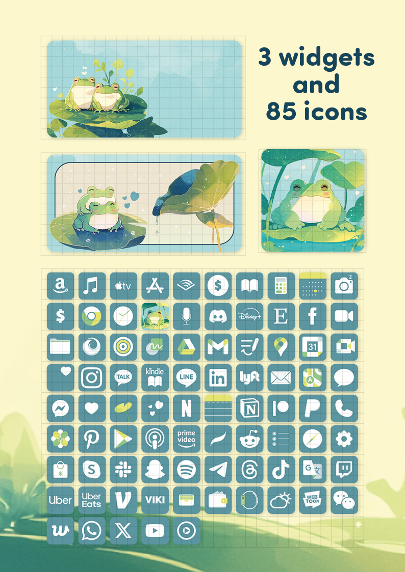 Phone theme - Froggy love pond