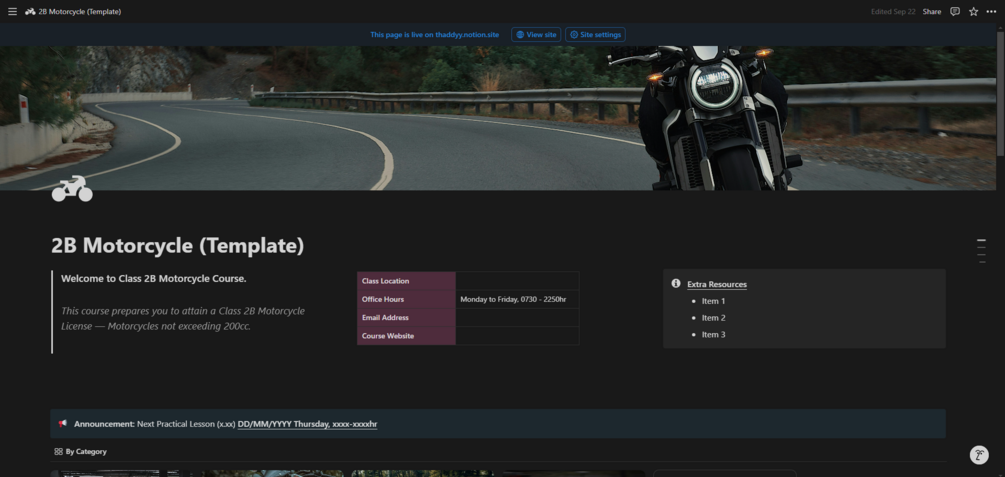 Motorcycle Lesson Template (Skeleton)